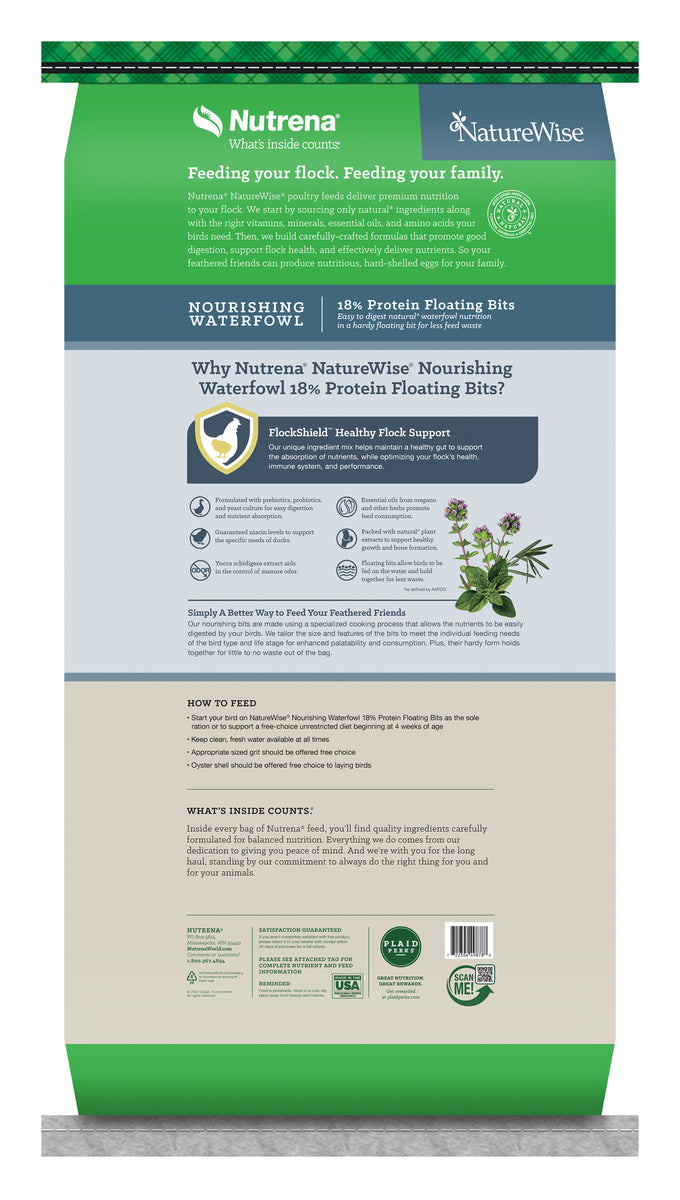 Nutrena NatureWise Nourish Waterfowl 18% Floating Bits 30# – O'NEAL'S ...