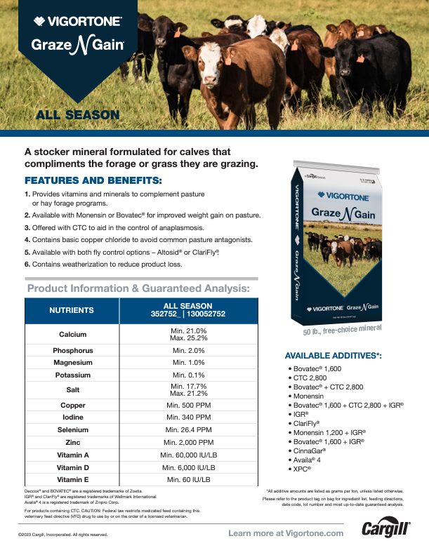 Graze N Gain All-Season Mineral 50# – O'NEAL'S FARM AND GARDEN