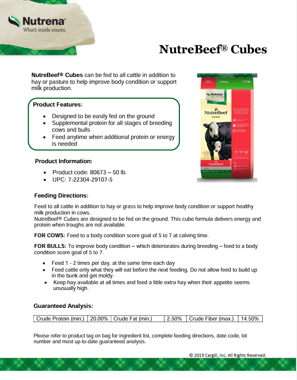 Nutrena® NutreBeef 20% Range Cube – O'NEAL'S FARM AND GARDEN